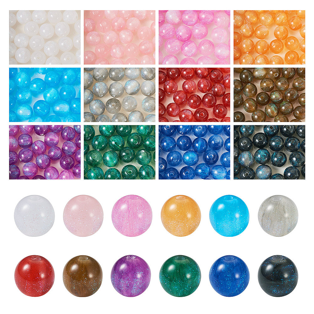 Wholesale 360Pcs 12 Colors Round Imitation Cat Eye Resin Beads ...