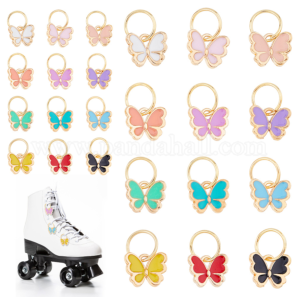 Wholesale 96Pcs 12 Colors Butterfly Alloy Enamel Shoe Charms ...