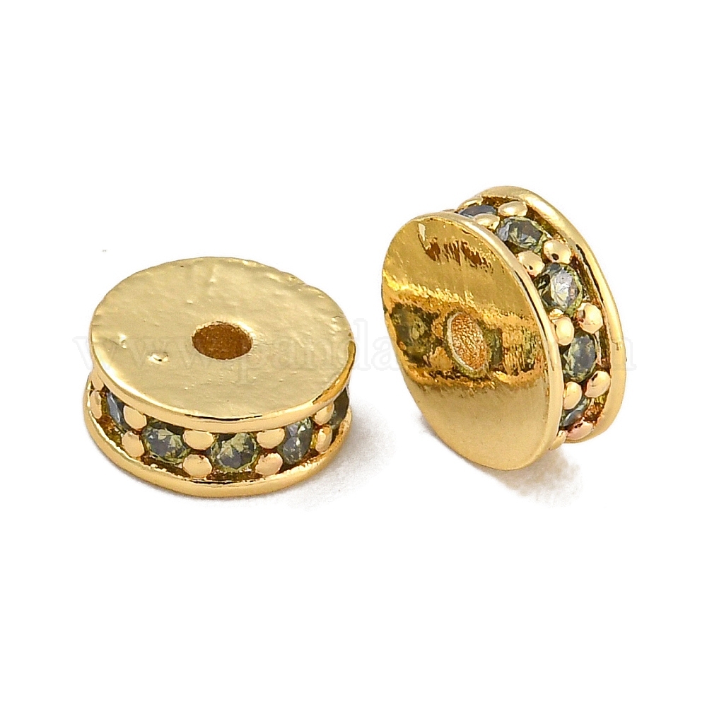 Wholesale Rack Plating Brass Micro Pave Cubic Zirconia Beads ...