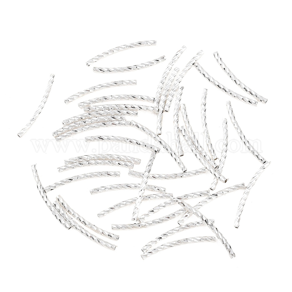 Wholesale Brass Texture Curved Tube Beads - Pandahall.com