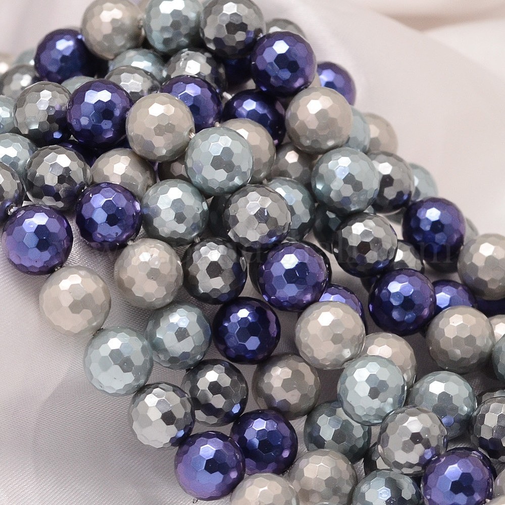 Wholesale Faceted Round Shell Pearl Bead Strands - Pandahall.com