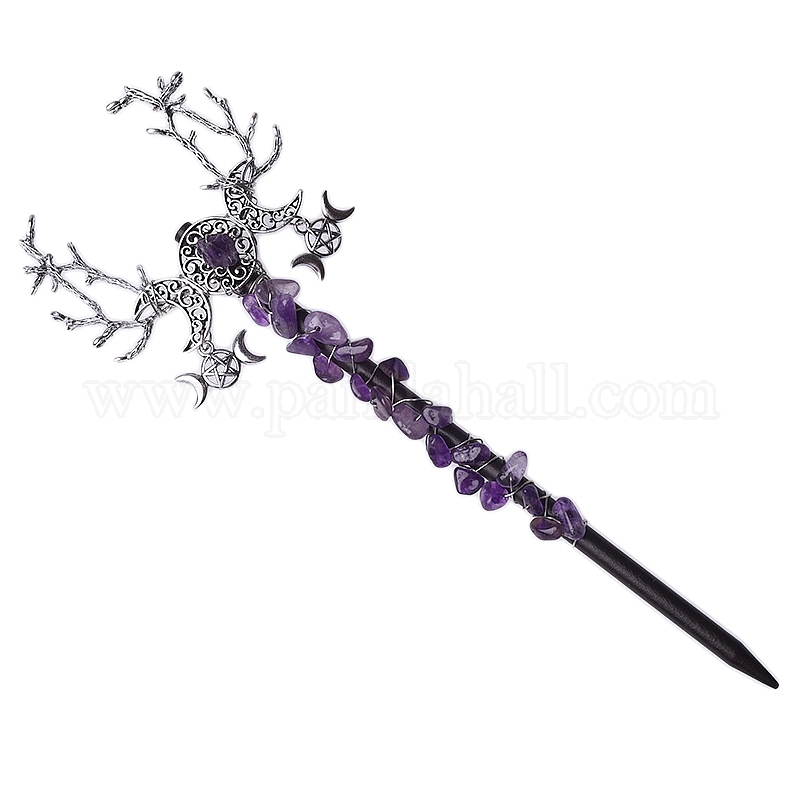 Wholesale Triple Moon Amethyst Magic Wand - Pandahall.com