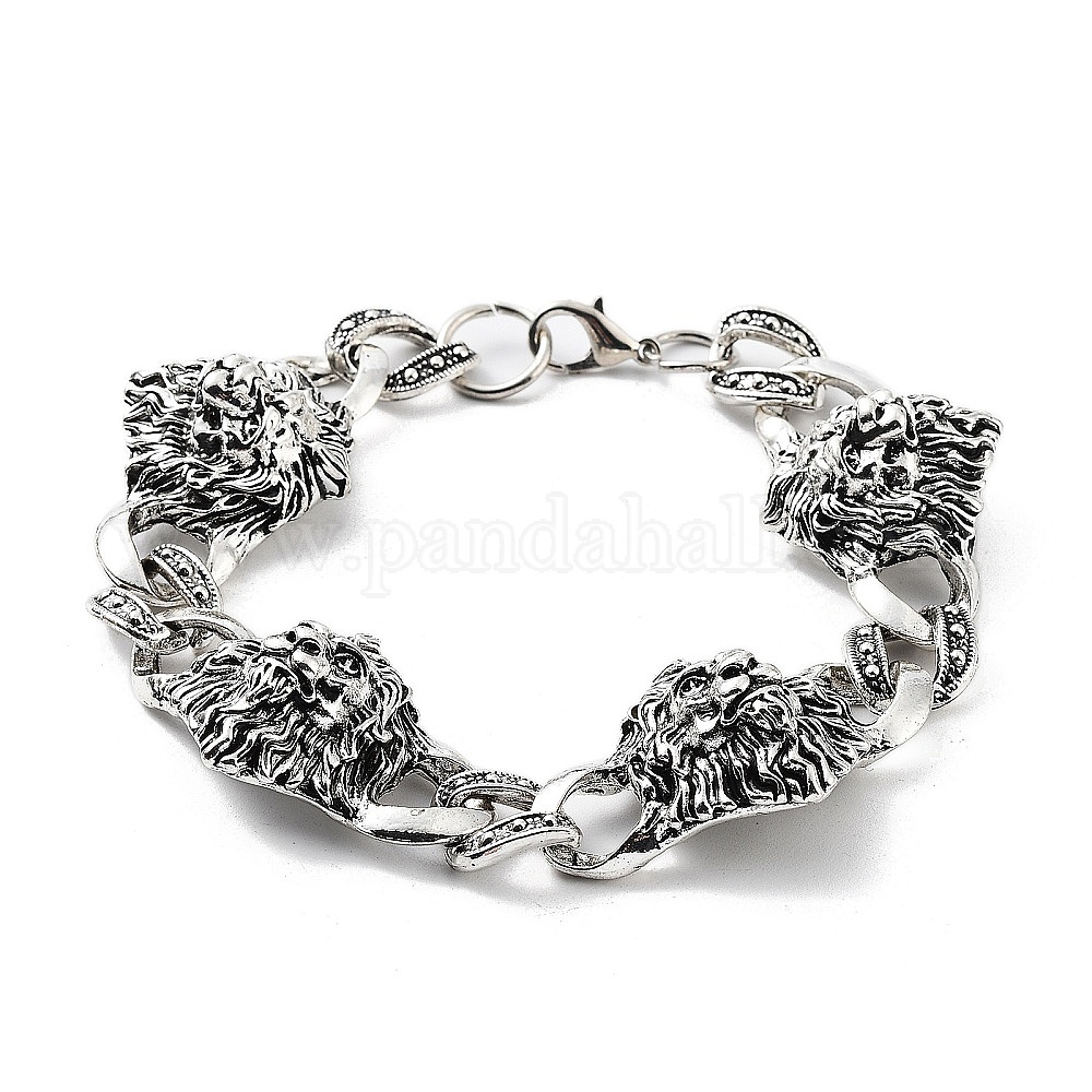 Wholesale Retro Alloy Lion Link Chain Bracelets for Women Men ...