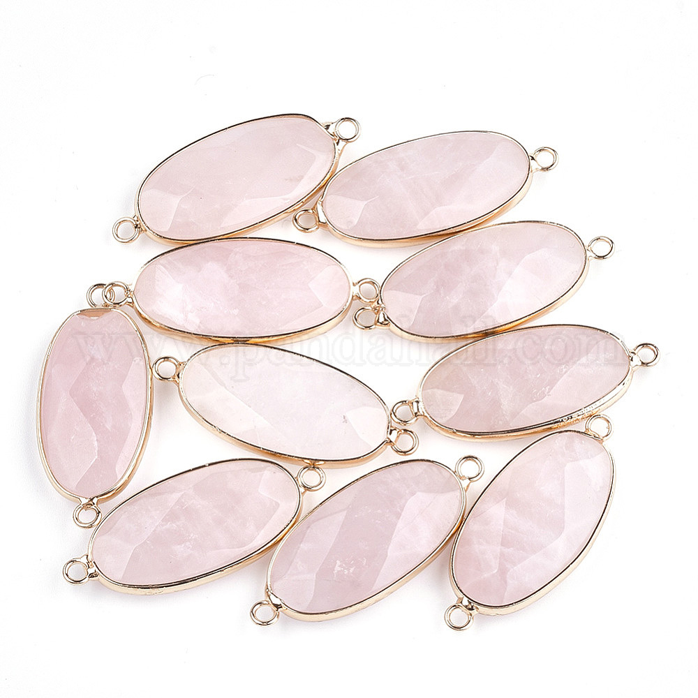Wholesale Natural Rose Quartz Links connectors - Pandahall.com