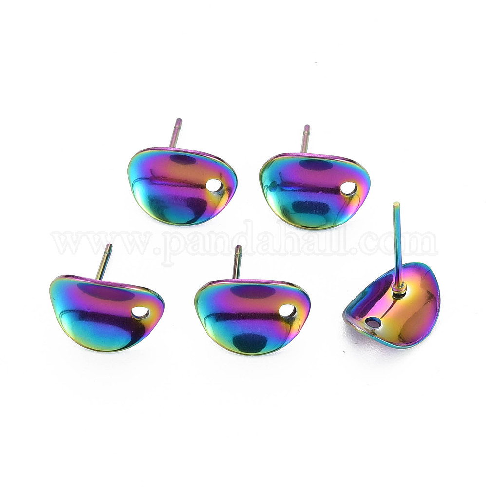Wholesale Rainbow Color 304 Stainless Steel Stud Earring Findings ...