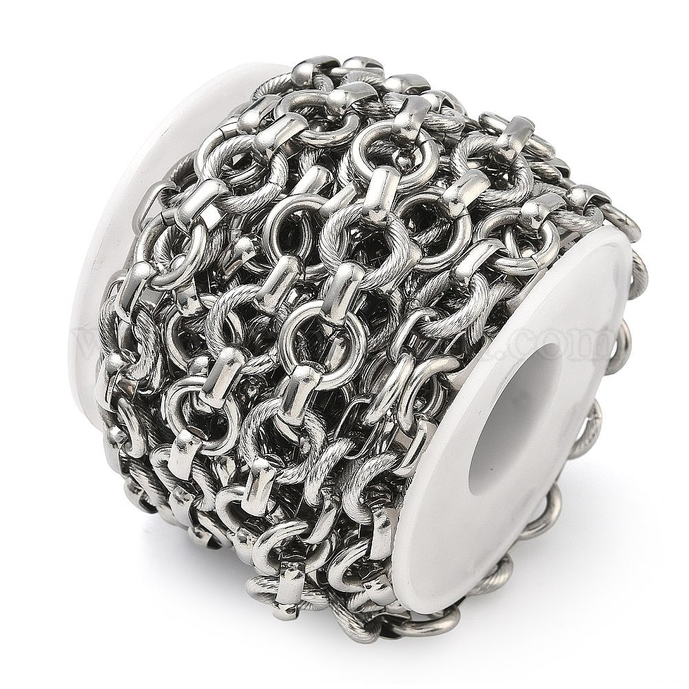 Wholesale 304 Stainless Steel Flat Round Link Chains - Pandahall.com