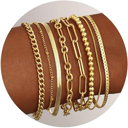 Wholesale 8Pcs Bohemian Style Alloy Chain Bracelets Kit for Women ...