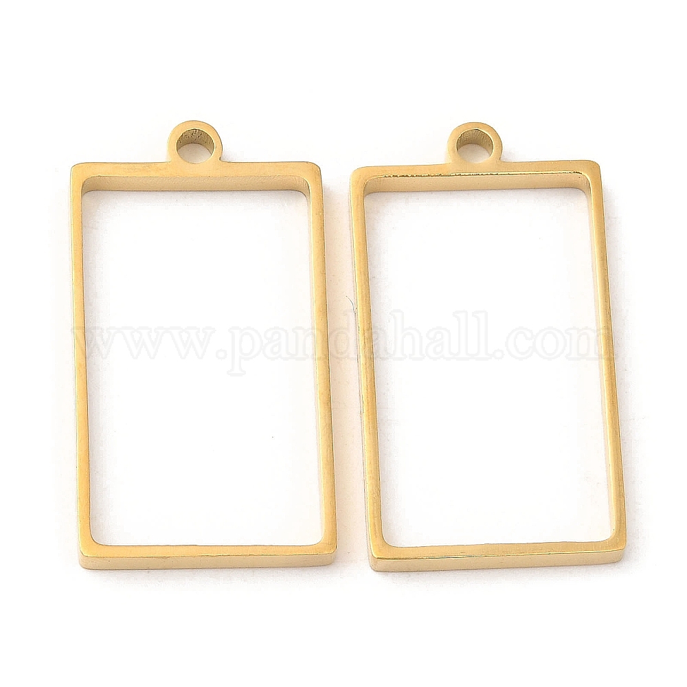 Wholesale 304 Stainless Steel Open Back Bezel Rectangle Pendants ...