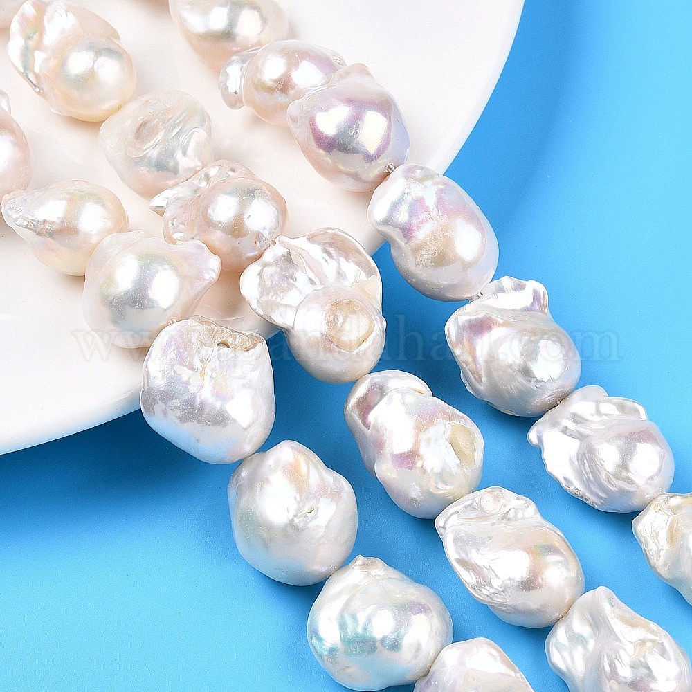Wholesale Natural Baroque Pearl Keshi Pearl Beads Strands - Pandahall.com