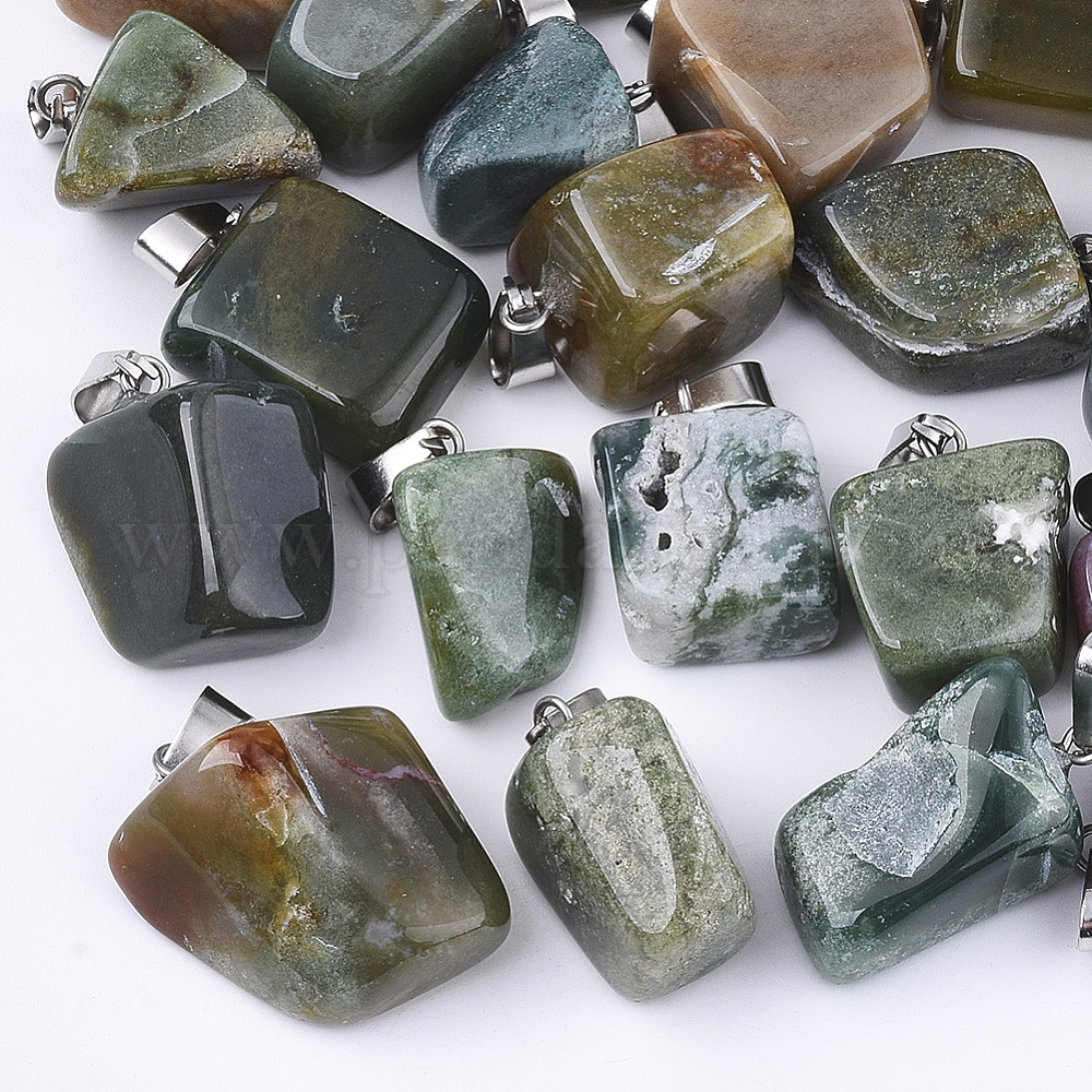 Wholesale Natural Indian Agate Pendants - Pandahall.com
