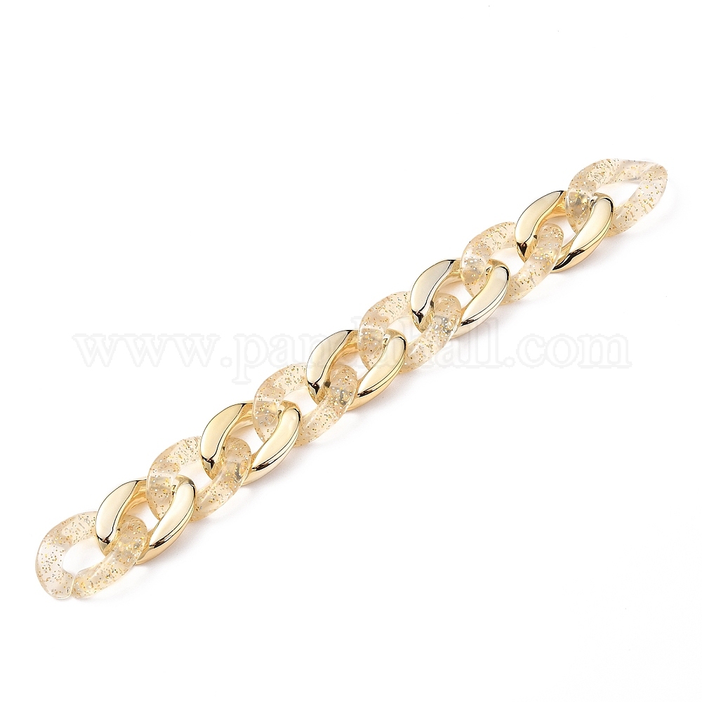 Wholesale Handmade Transparent Acrylic & CCB Plastic Curb Chains ...