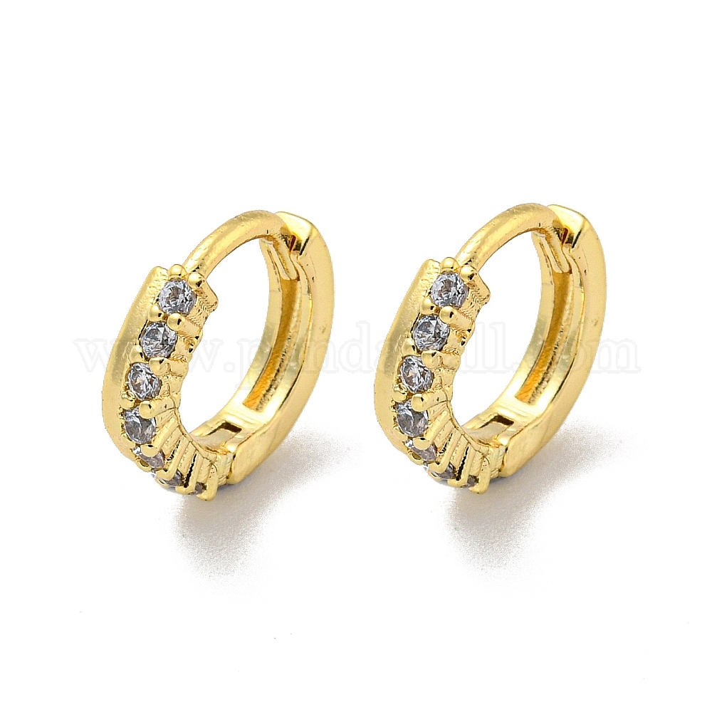 Wholesale Brass Micro Pave Cubic Zirconia Hoop Earring - Pandahall.com