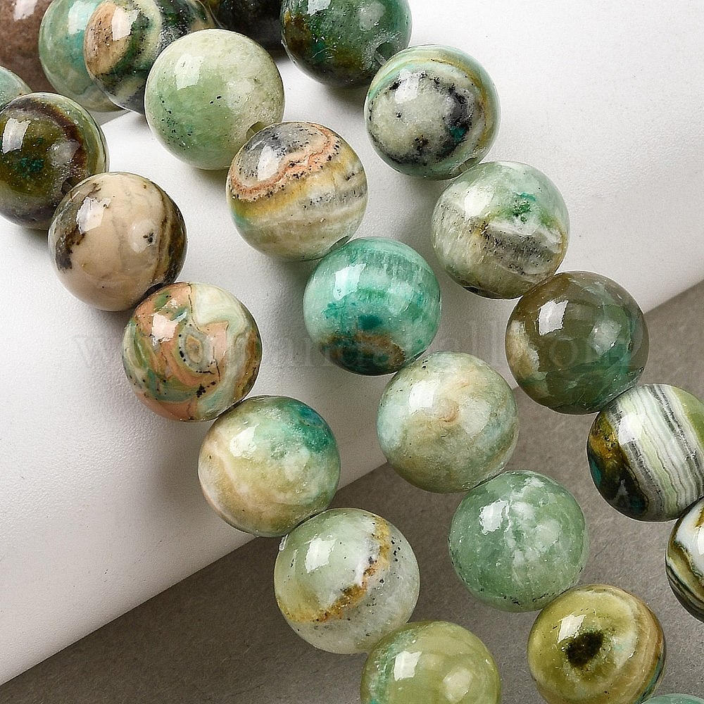 Wholesale Natural Green Line Jasper Beads Strands - Pandahall.com