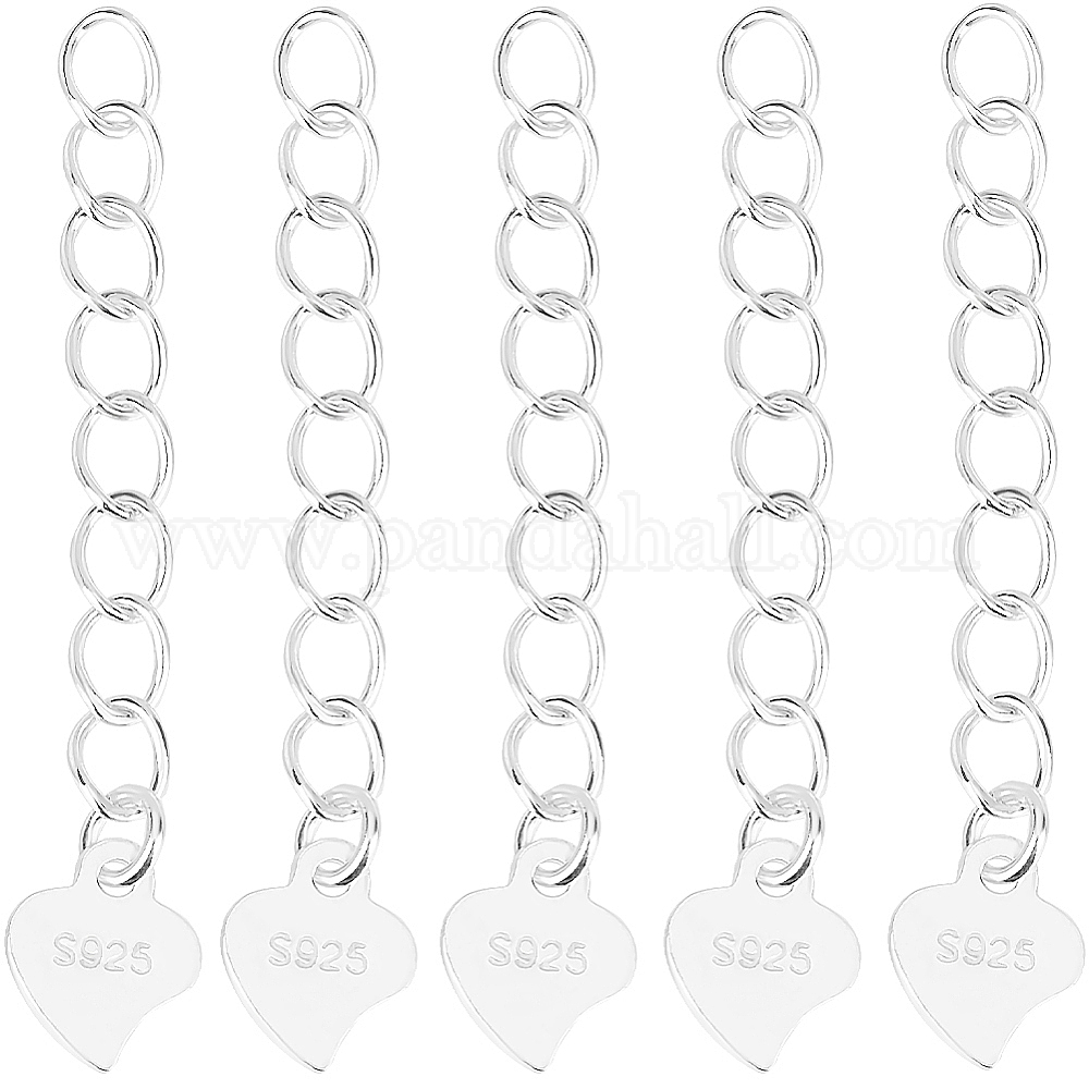Wholesale 10Pcs 925 Sterling Silver Curb Chains Extender - Pandahall.com