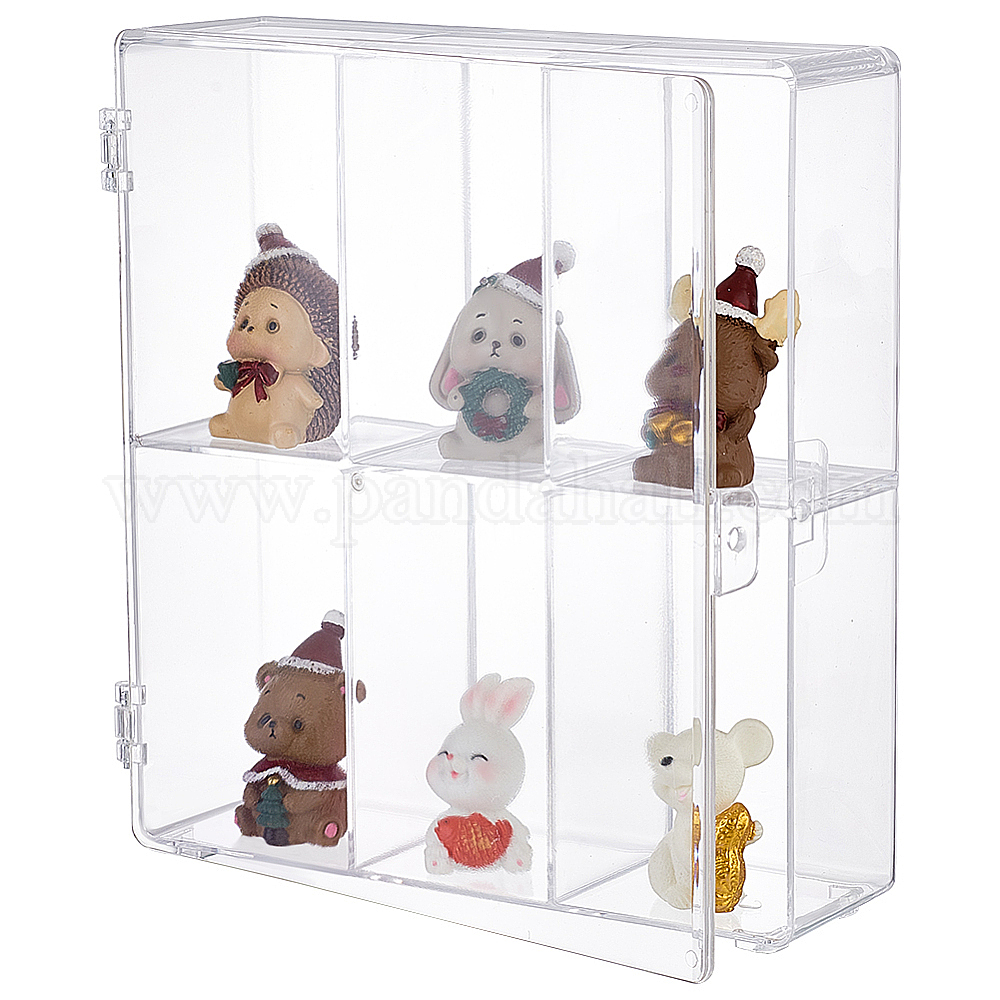 Wholesale OLYCRAFT 6 Grids Acrylic Display Case with Shelves Clear ...