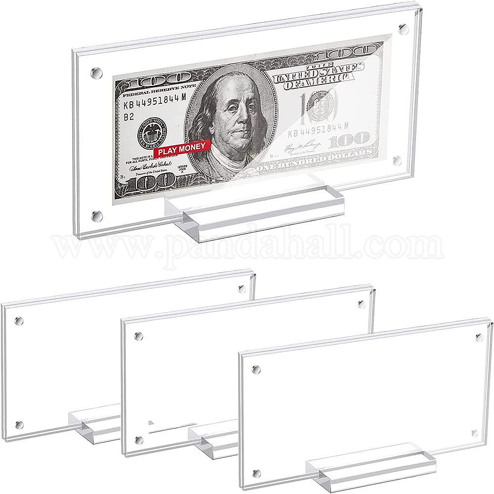 Wholesale 3 Sets Transparent Acrylic Currency Display Frames ...