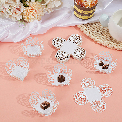 Wholesale 50Pcs Rose Flower Window Paper Candy Packaging Boxes ...