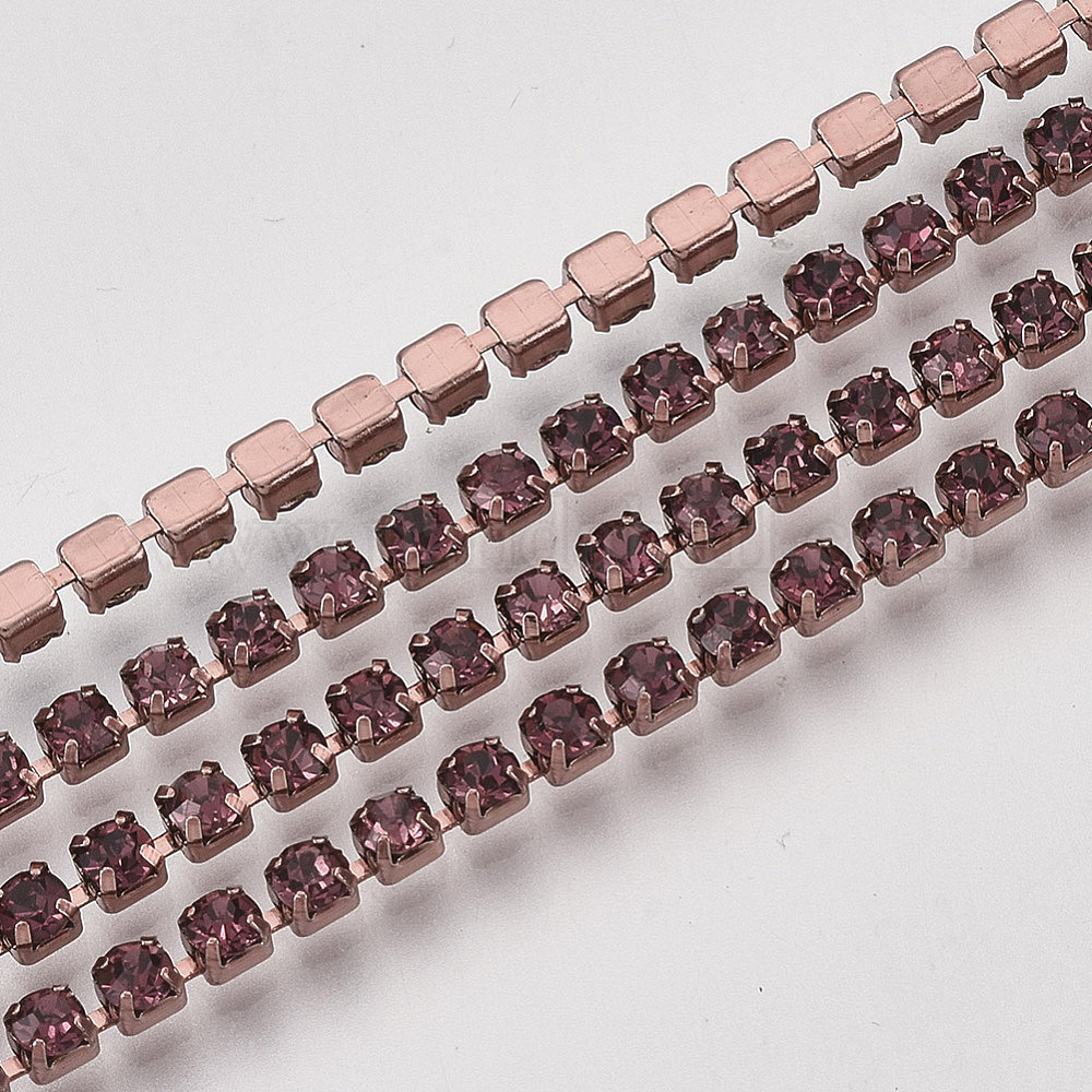 Wholesale Electrophoresis Iron Rhinestone Strass Chains - Pandahall.com