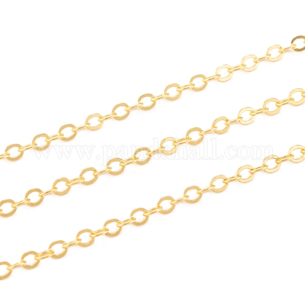 Wholesale Brass Flat Oval Cable Chains - Pandahall.com