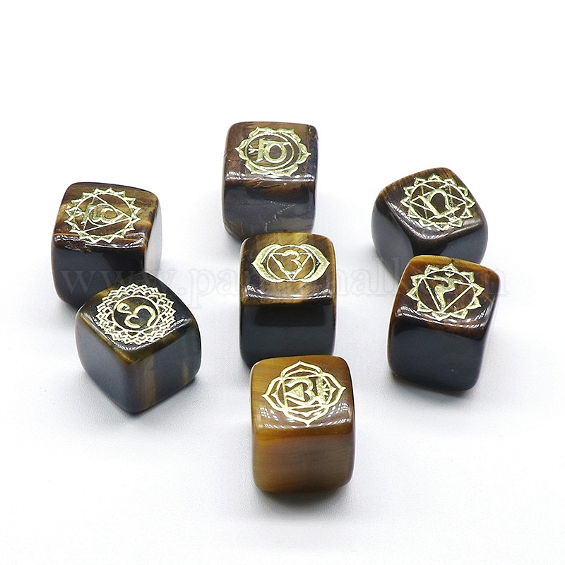 Wholesale Natural Tiger Eye 7 Chakra Healing Stone Set - Pandahall.com