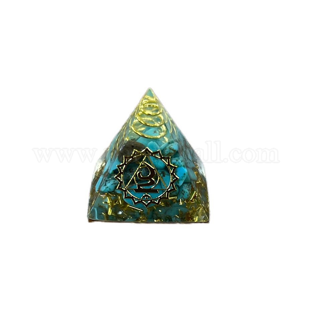 Wholesale Chakra Pattern Orgonite Pyramid Resin Display Decorations ...