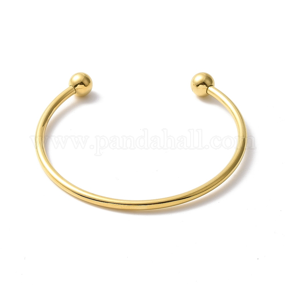 Wholesale Screw End Ball 304 Stainless Steel Wire Open Cuff Bangle ...