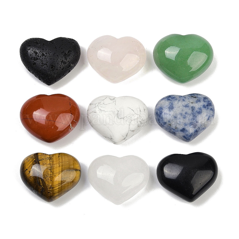 Wholesale Heart Natural Mixed Stone Palm Stones - Pandahall.com