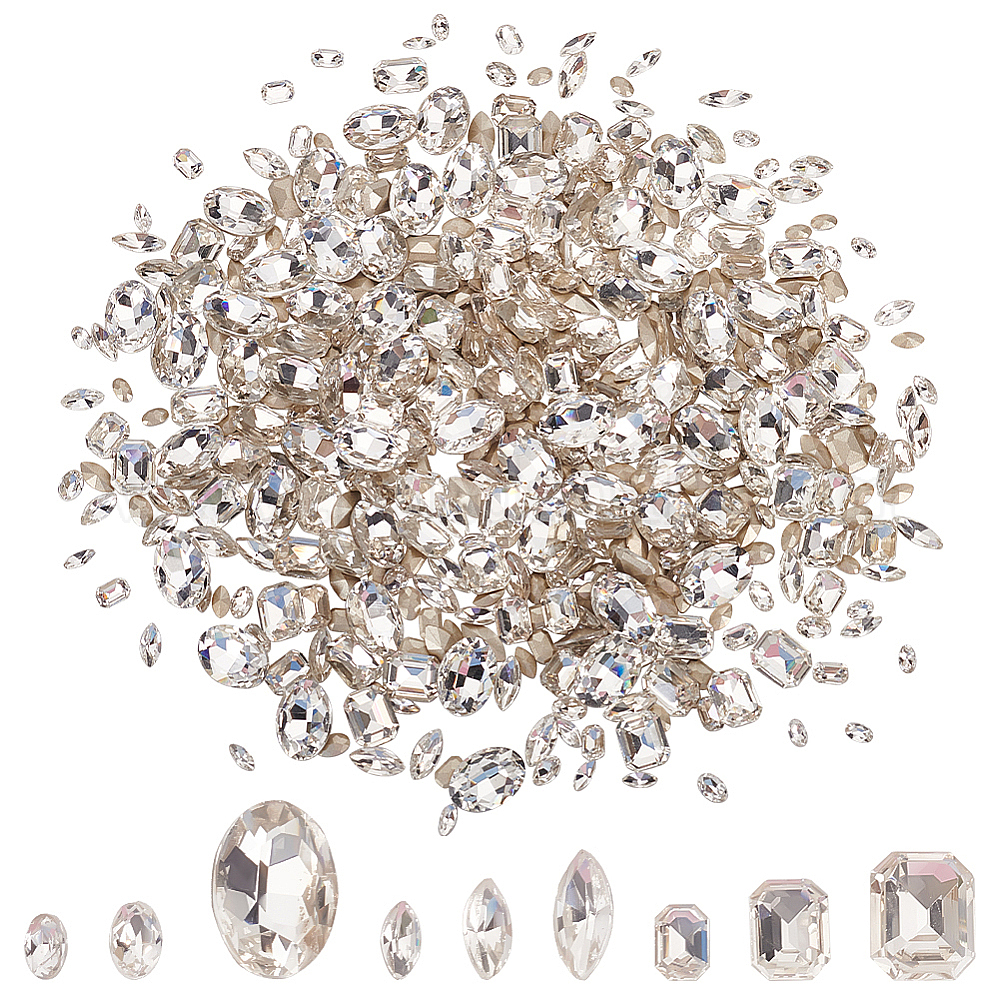 Wholesale 450Pcs 9 Style Glass Rhinestone Cabochons - Pandahall.com
