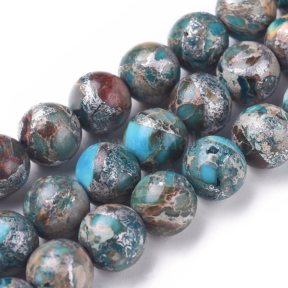 Wholesale Synthetic Silver Line Imperial Jasper Beads Strands ...