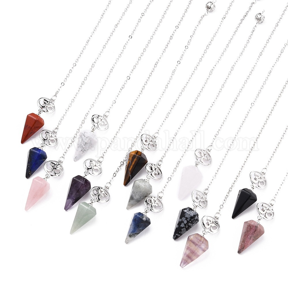 Wholesale Natural & Synthetic Mixed Stone Hexagonal Pointed Dowsing ...