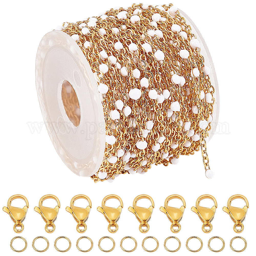 Wholesale DIY 304 Stainless Steel Enamel Cable Chains Necklaces Making ...