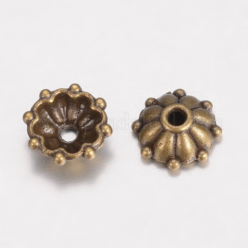 Wholesale Tibetan Style Alloy Fancy Bead Caps - Pandahall.com