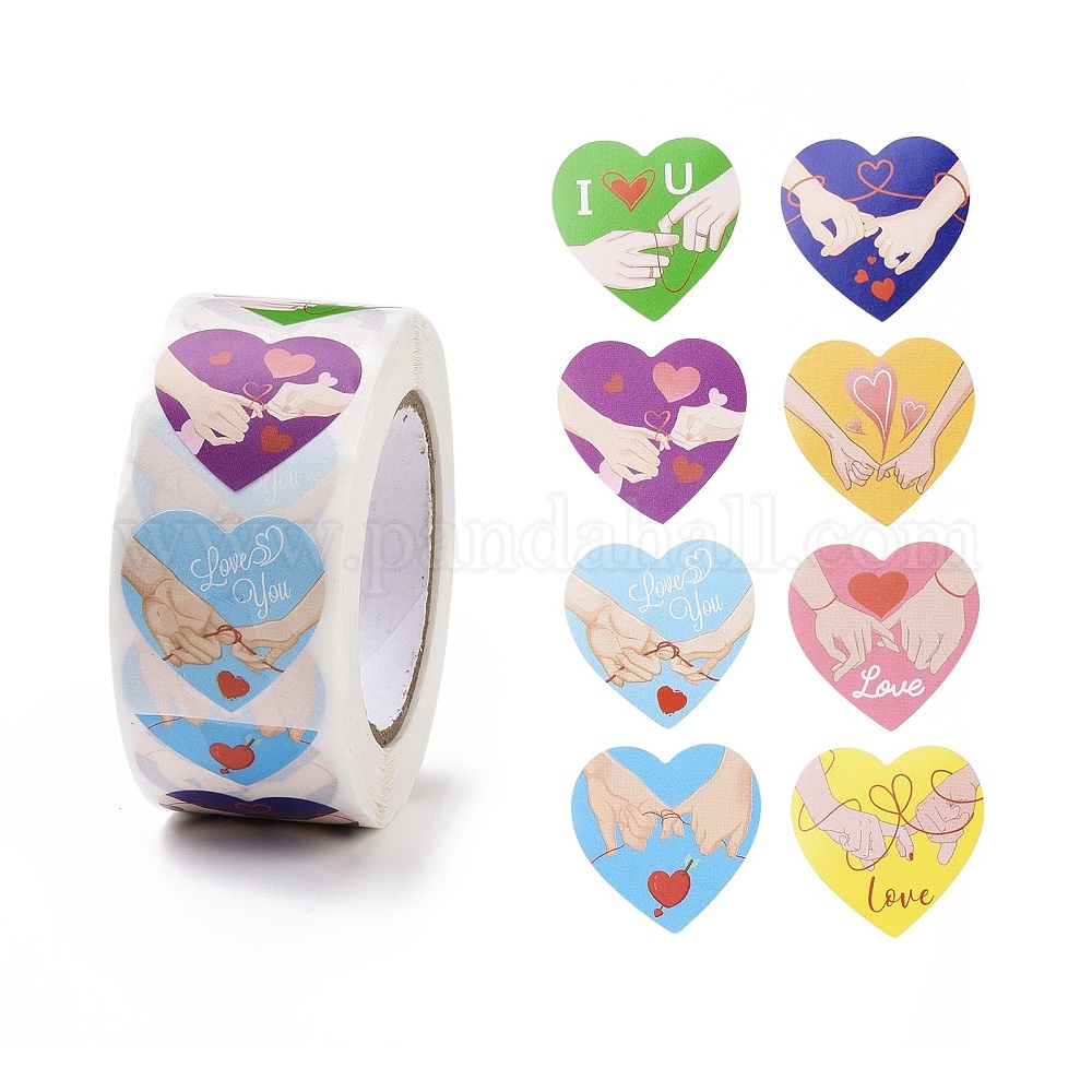 Wholesale Valentine's Day Heart Paper Stickers - Pandahall.com