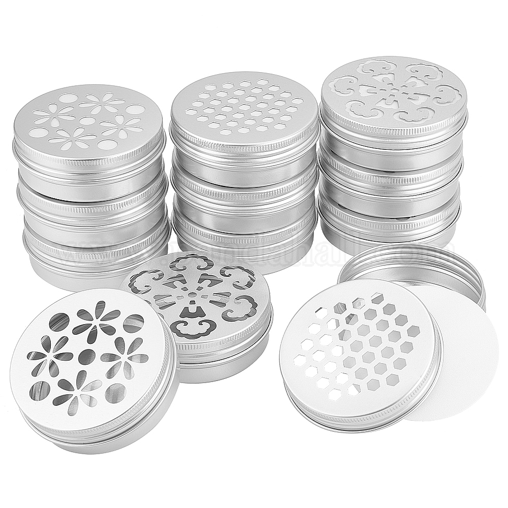 Wholesale 12Pcs 3 Style Aluminium Shallow Round Tins - Pandahall.com