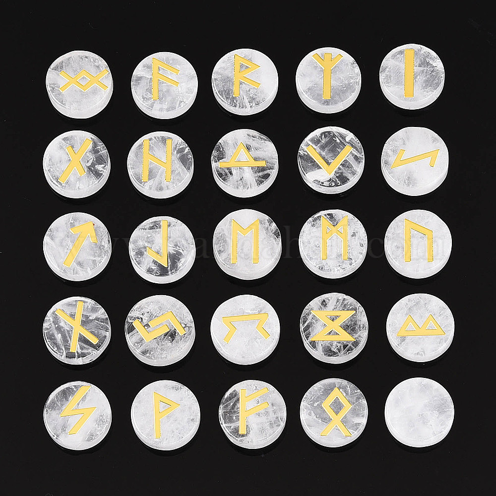 Wholesale Brass Elder Futhark Alphabet Engraved Symbol Flat Round ...