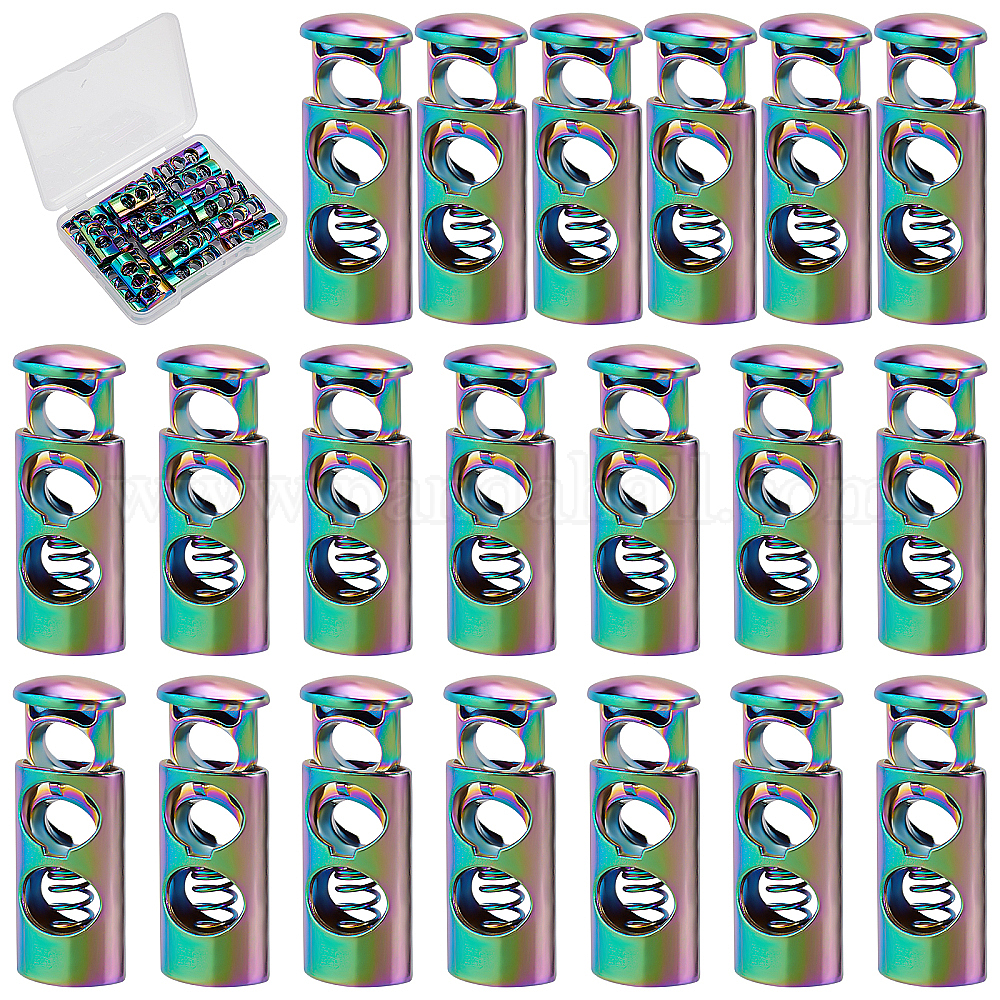 Wholesale 20Pcs Rainbow color Alloy Cord Locks - Pandahall.com