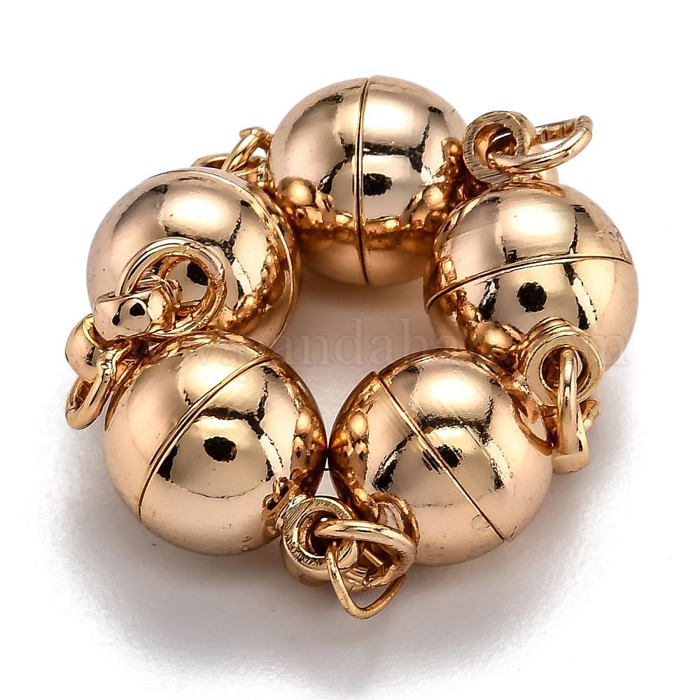 Wholesale Rack Plating Brass Magnetic Clasps with Loops - Pandahall.com